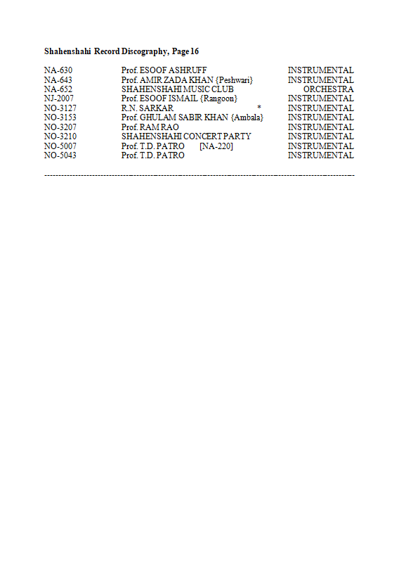 SHAHENSHAHI RECORD, The Talking Picture Record Co. bajakhana MICHAEL ...